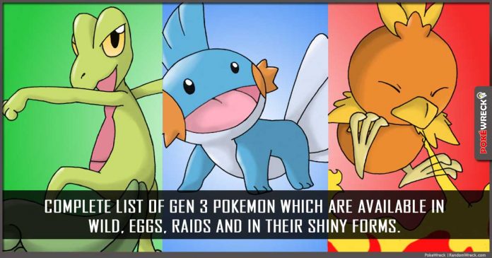 List of All Hoenn Pokemon available, Including Shiny Availability, Eggs ...