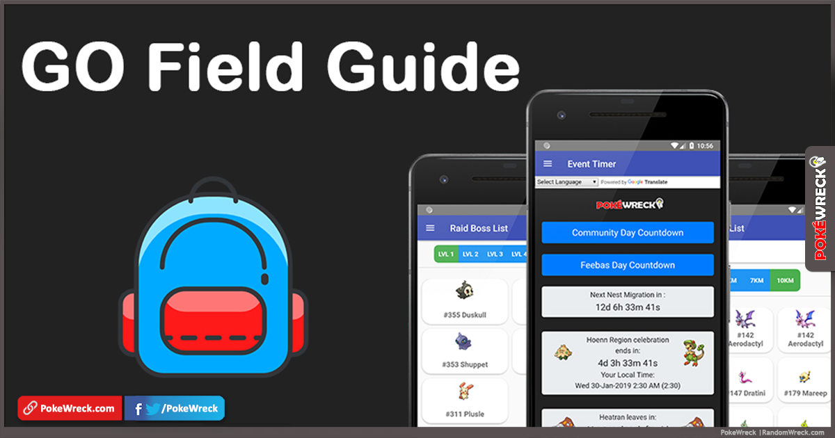 Go Field Guide: Pokemon GO Companion for Event Timer, Raid Boss, Egg ...