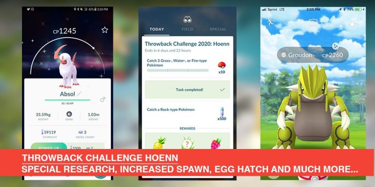 Pokemon GO: Throwback Challenge Hoenn - Special Research, Increased ...